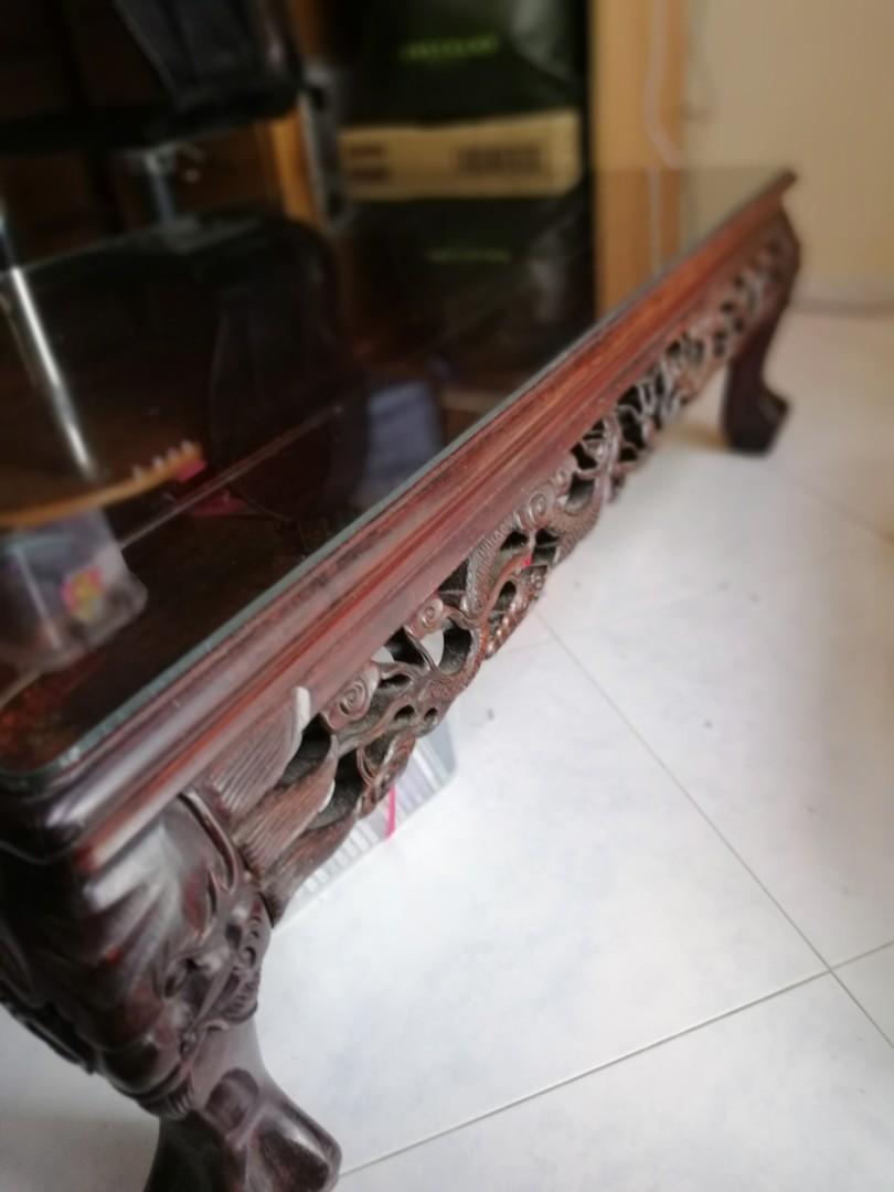 Antique Rosewood Tiger Legs coffee table, Furniture & Home Living ...