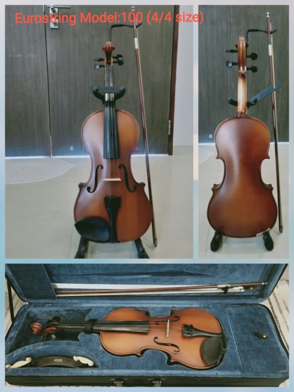 Eurostring 4/4 Full Size Violin (Model 100), Hobbies & Toys, Music ...