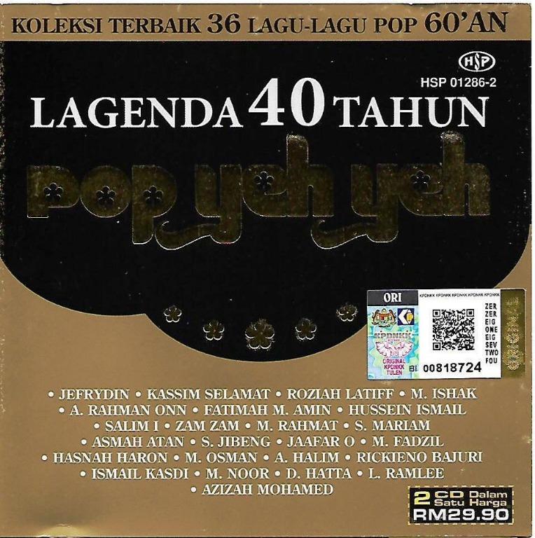 Lagenda 40 Tahun Pop Yeh Yeh Koleksi Terbaik 36 Lagu-Lagu Pop 60an 2CD ...