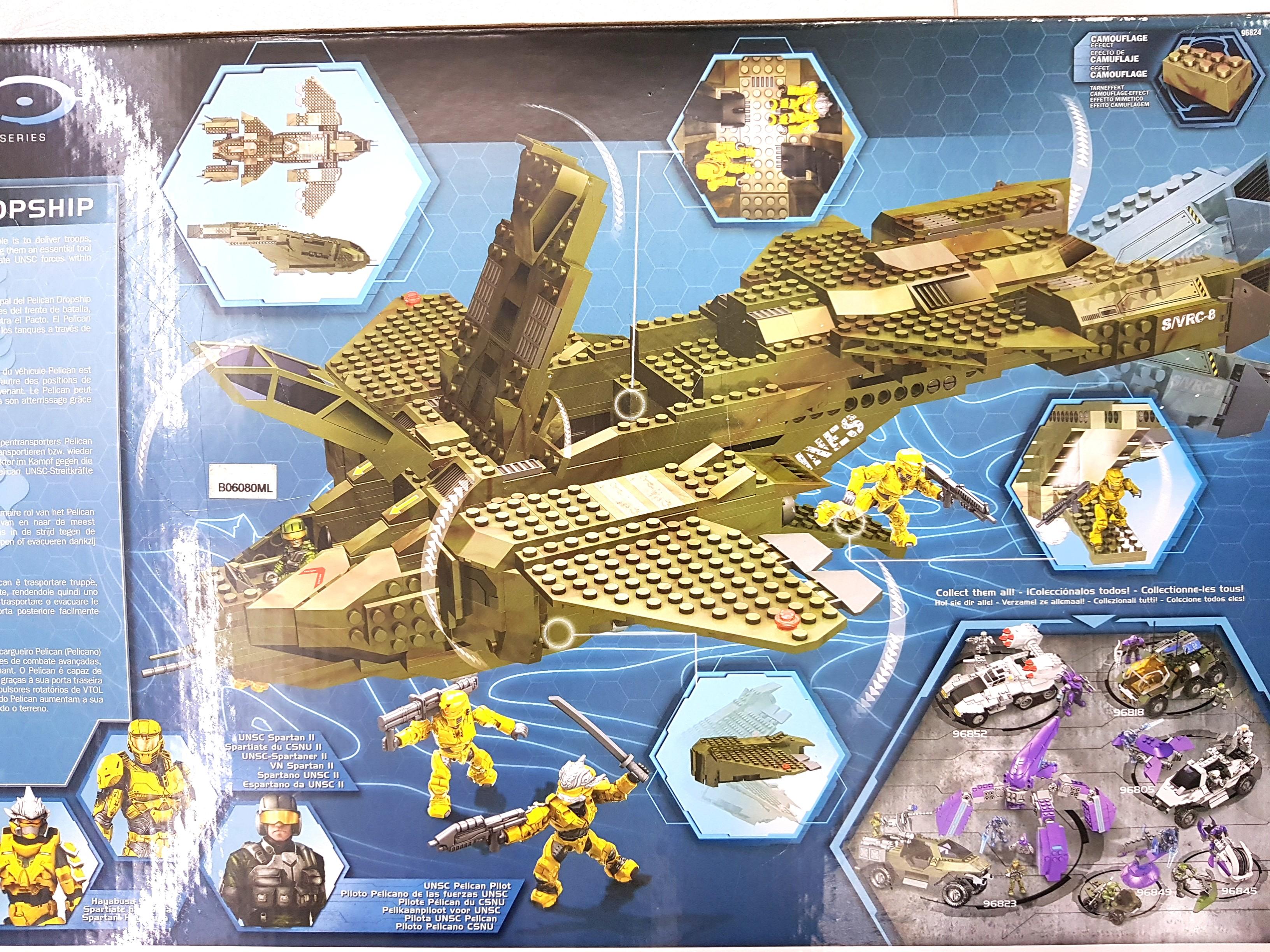 Mega Bloks Halo #96824 UNSC Pelican Dropship, 944pcs *Mint in Sealed ...