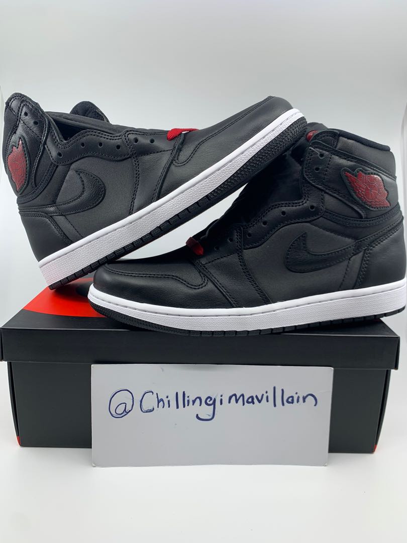 Nike Air Jordan 1 Retro OG High Cut Top Satin Black Gym Red White ...