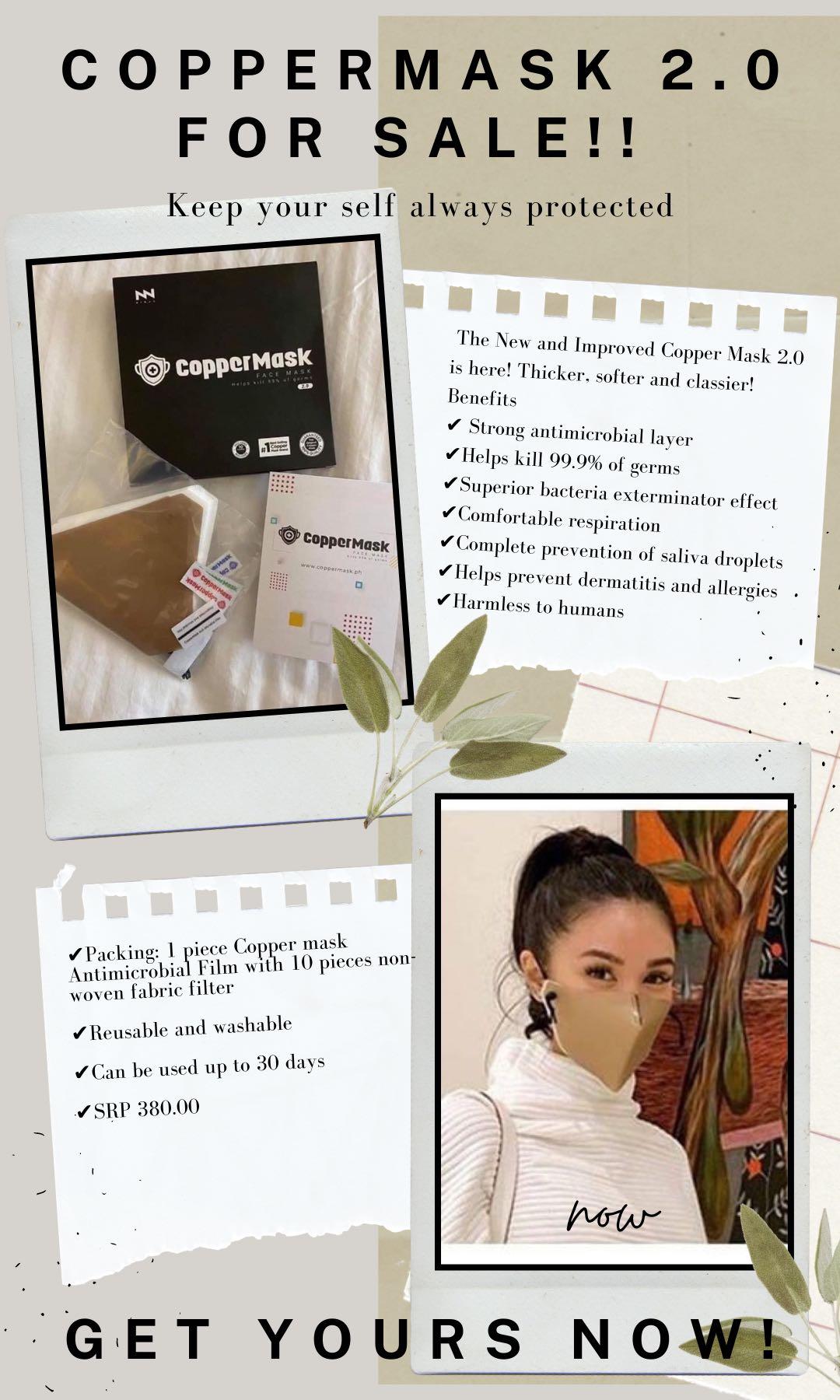 ON HAND- Original Copper Mask 2.0, Beauty & Personal Care, Face, Face ...