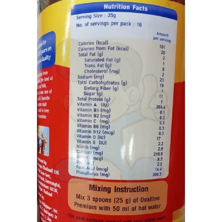 Ovaltine Premium Malt Chocolate Powdered Milk Drink, ( 2 x 400 g. ), Health & Nutrition, Health ...