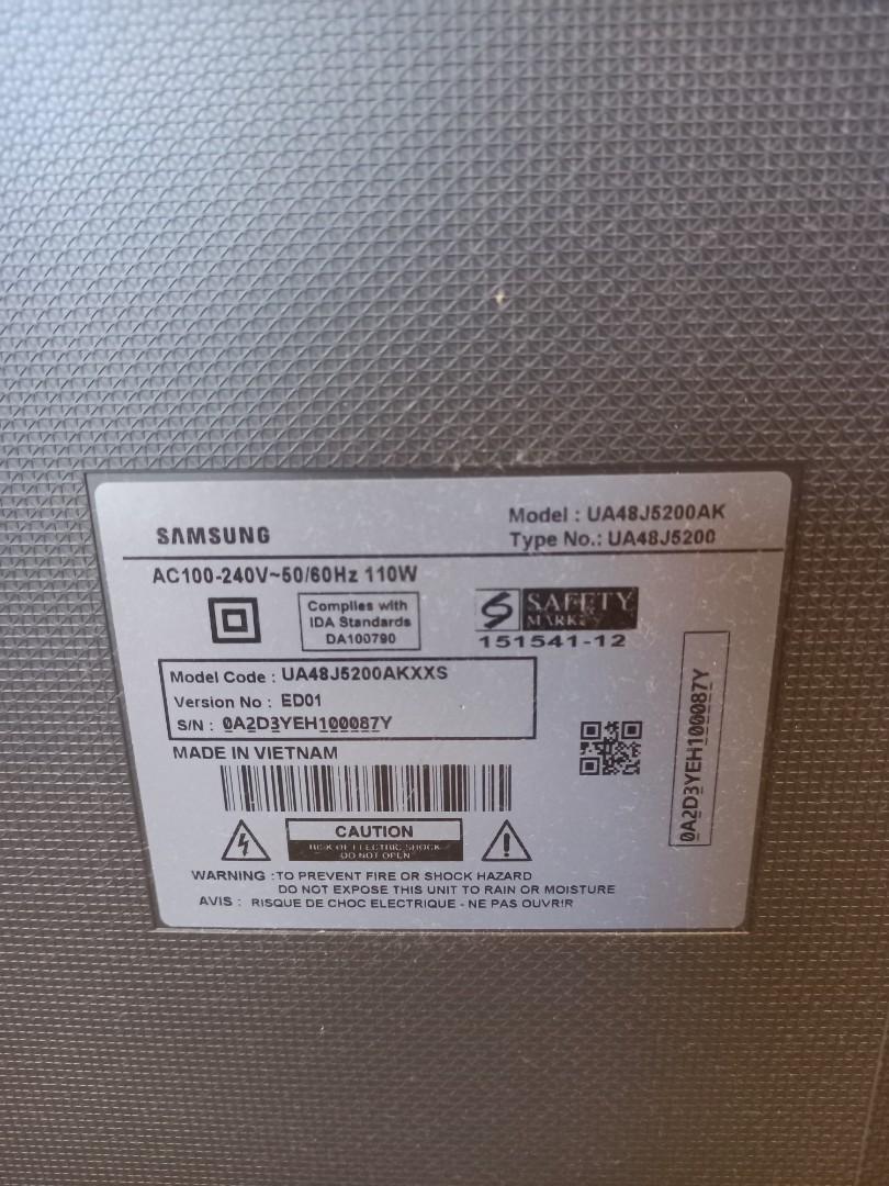 Samsung 48" Full HD Smart TV J5200 Series 5 UA48J5200AK, TV & Home ...