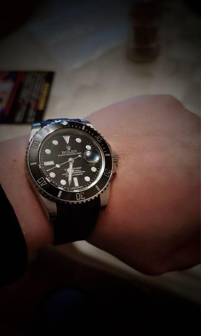 Seiko mod Rubber strap 20/21mm with buckle not Everest rubber b, Mobile ...