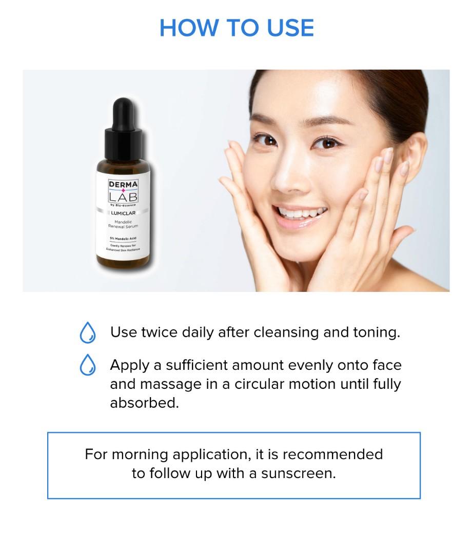 Derma Lab Lumiclar Mandelic Renewal Serum 25ml, Beauty & Personal Care ...