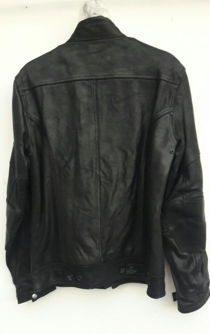 G STAR RAW REVEND LEATHER BIKER MOTORCYCLE JACKET HARLEY INDIAN TRIUMPH ...