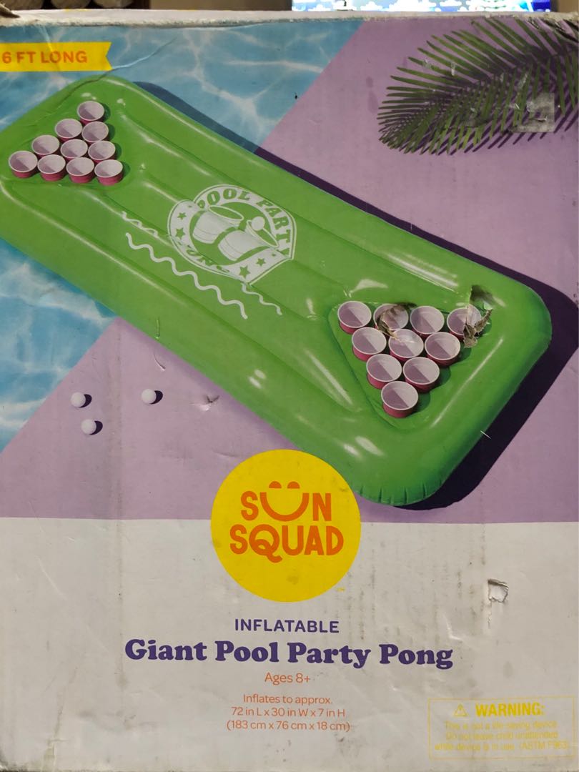 Inflatable giant pool party pong, Sports Equipment, Sports & Games ...