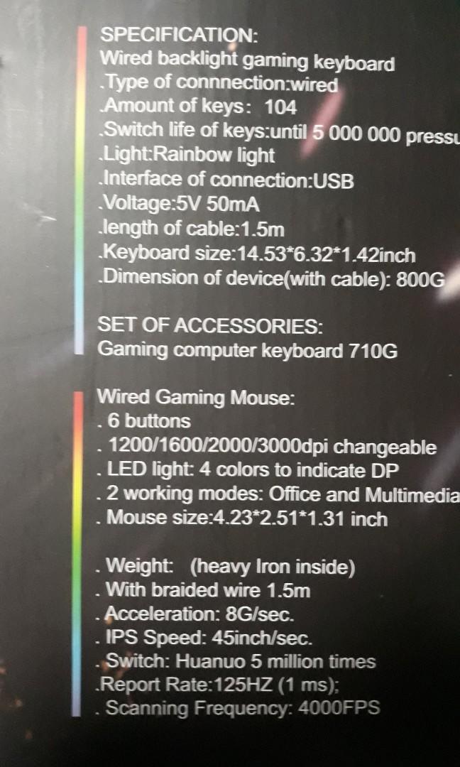 Kolmax hunter Gaming Keyboard and mouse combo, Computers & Tech, Parts ...