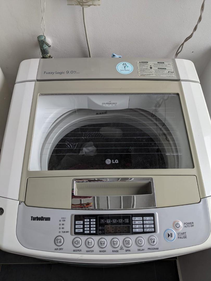 LG fuzzy logic 9kg top load washing machine, TV & Home Appliances ...