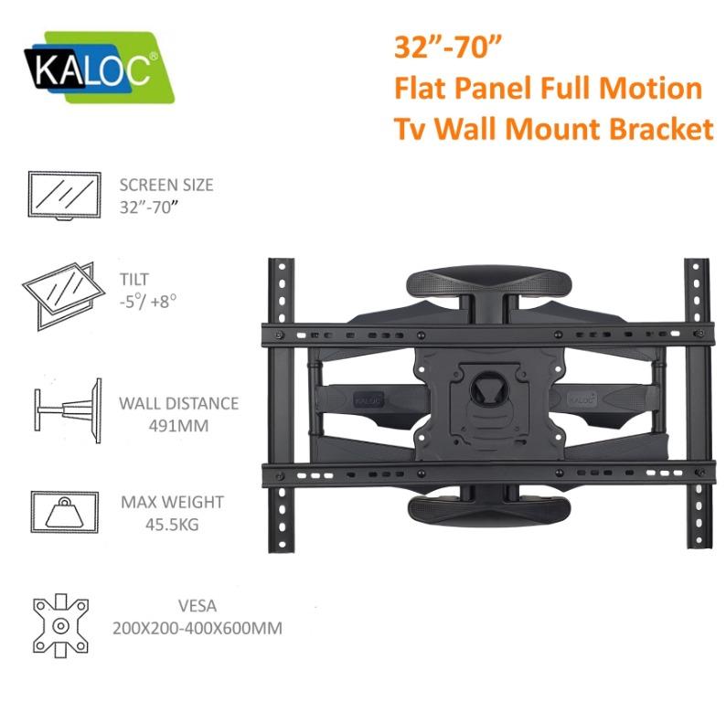 Original Kaloc X8 Heavy Duty Full Motion Double Swivel TV Wall Mount ...