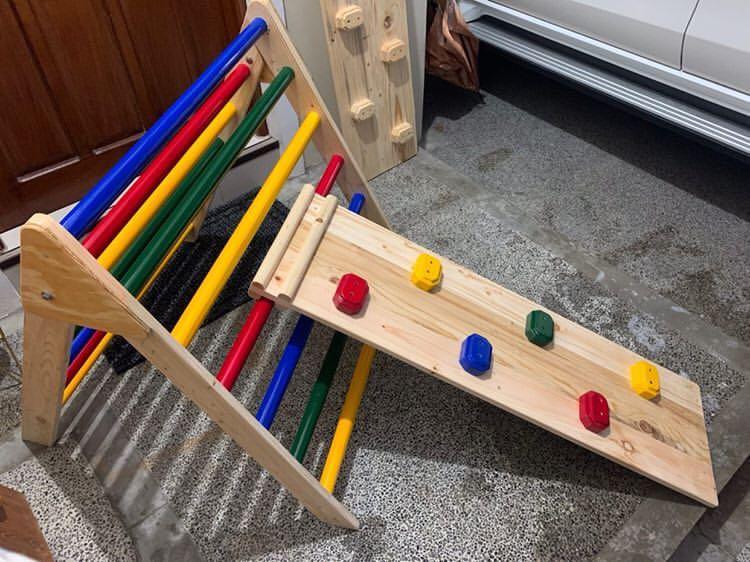 Rainbow Pikler Triangle, Babies & Kids, Infant Playtime on Carousell