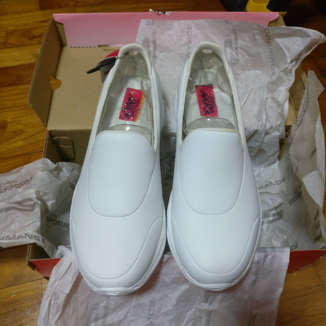 SKECHERS Genuine Leather Walking Shoes, Special Cushioned comfort ...