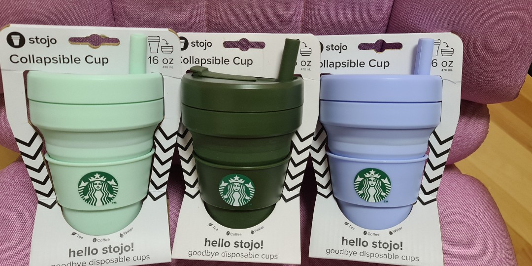 Starbucks x stojo collapsible cups in pretty colors !! 16oz, Furniture ...