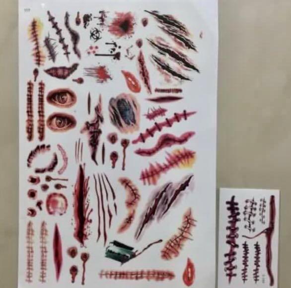 Super Realistic Halloween Horror Fake Scars Fake Wounds Fake Blood Fake ...