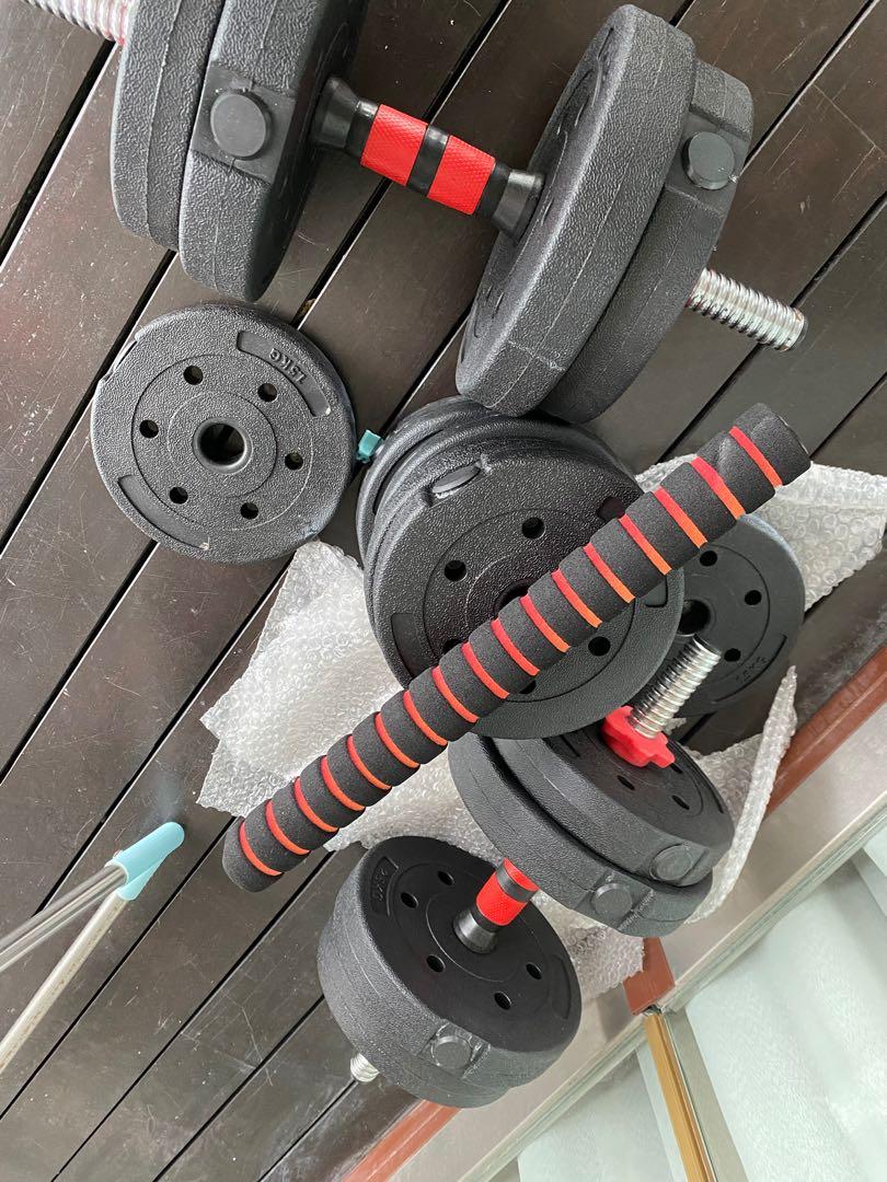 Home gym Weights & dumbbell set (30 kg), Sports Equipment, Exercise ...