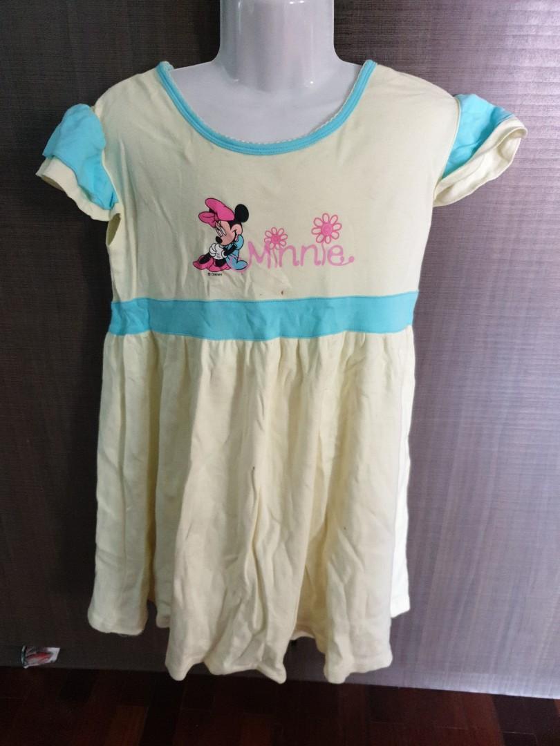 Yellow Minnie Mouse Dress 10 yrs, Babies & Kids, Babies & Kids Fashion ...