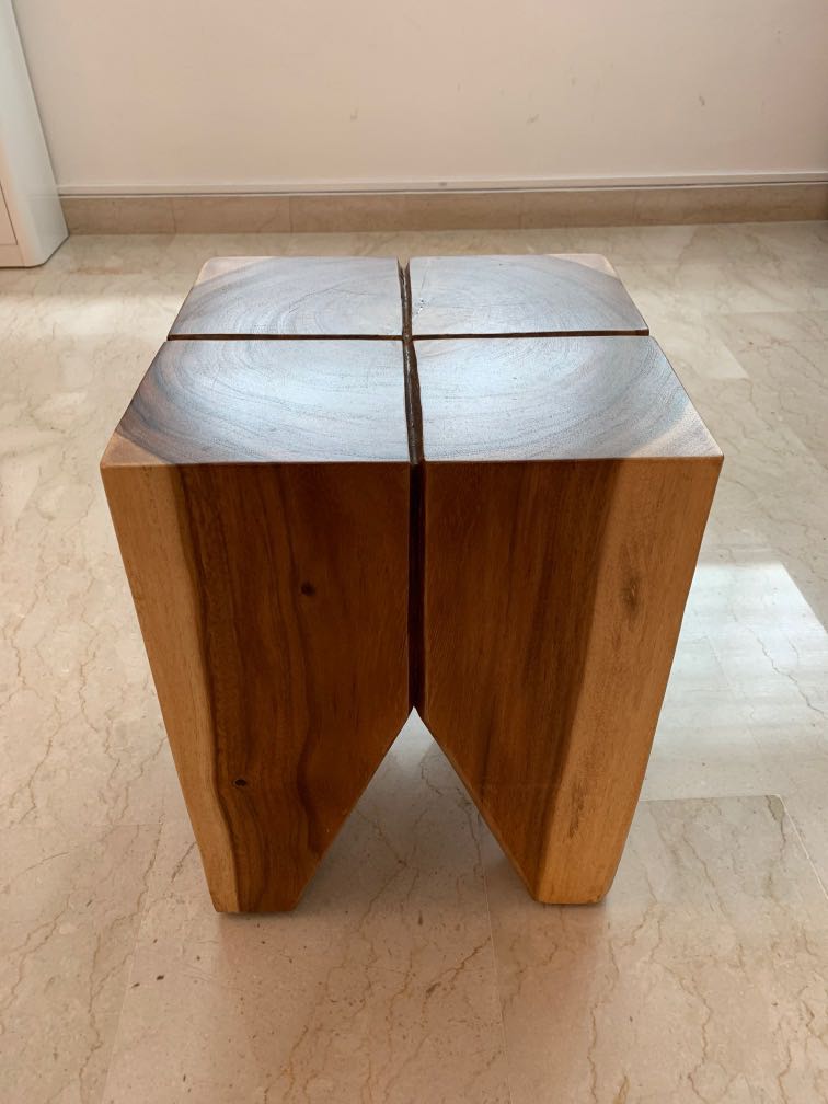 Acacia Wood Stool, Furniture & Home Living, Furniture, Chairs on Carousell