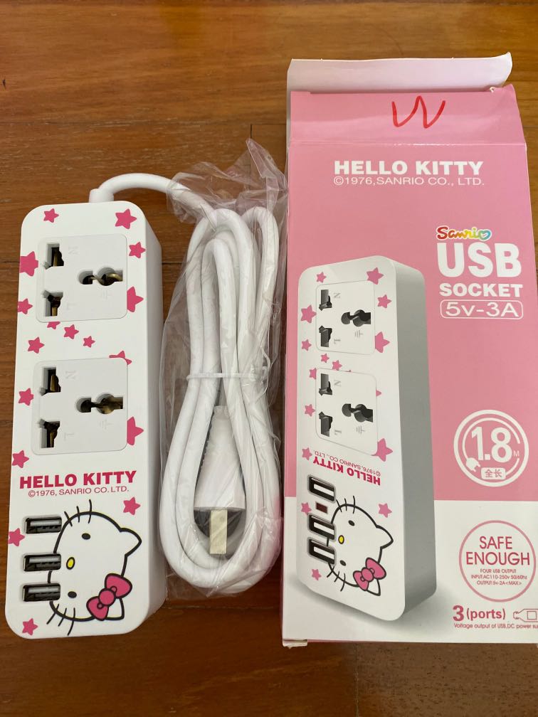 BN Hello Kitty Extension Plug USB socket, TV & Home Appliances ...