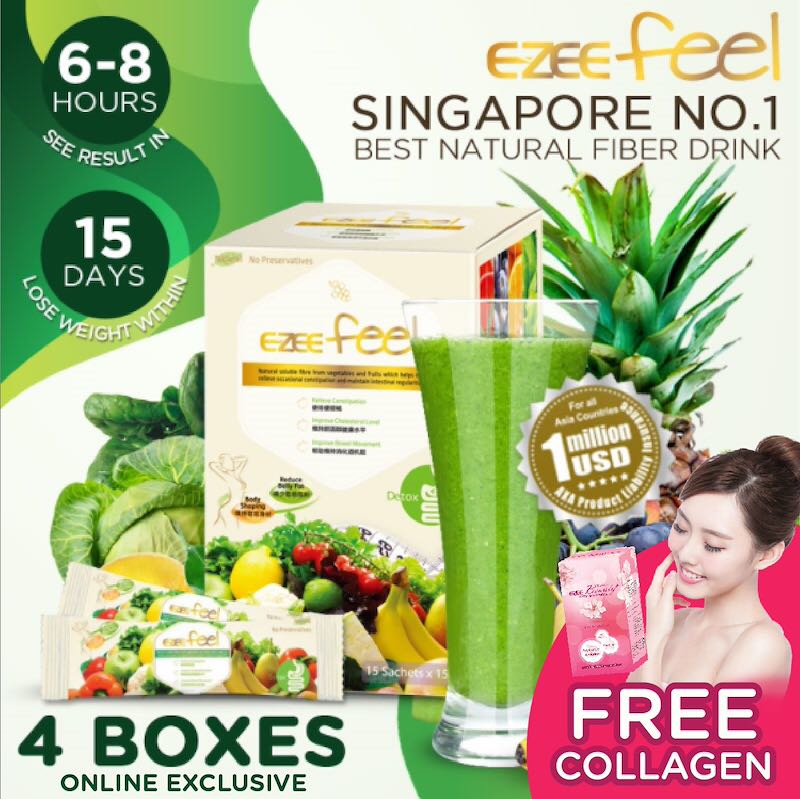 Ezee Feel Weight Loss Fiber Detox Drinks, Health & Nutrition, Health ...