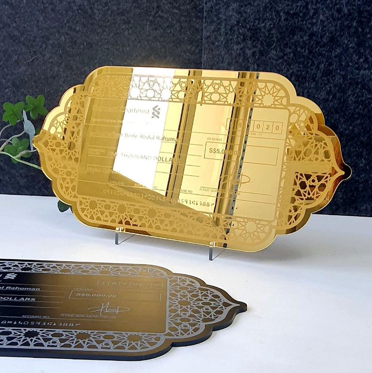 Royal Frame Cheque Design Mockup Cheque Display Wedding, Hobbies & Toys ...