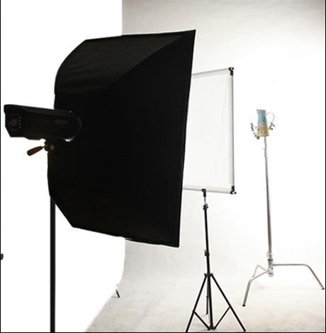 Light diffusion cloth/4 colour reflector with collapsible flag frame ...