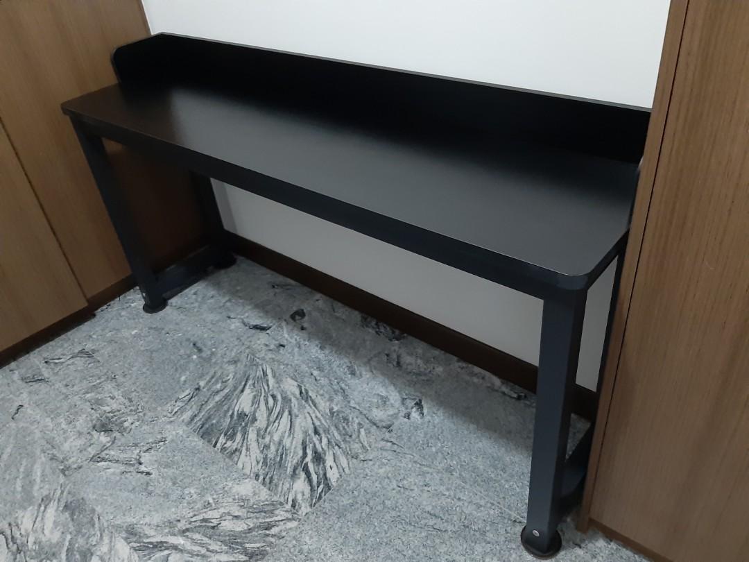 Long & Thin Study Table Dark Brown / Cross-bed table, Furniture & Home ...