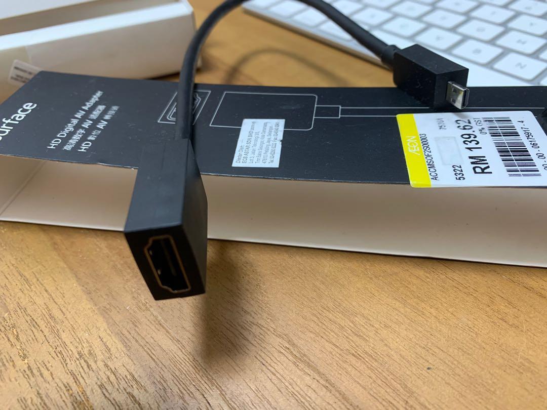 Microsoft Surface Micro HDMI to HDMI HD Digital AV Adapter, Computers ...