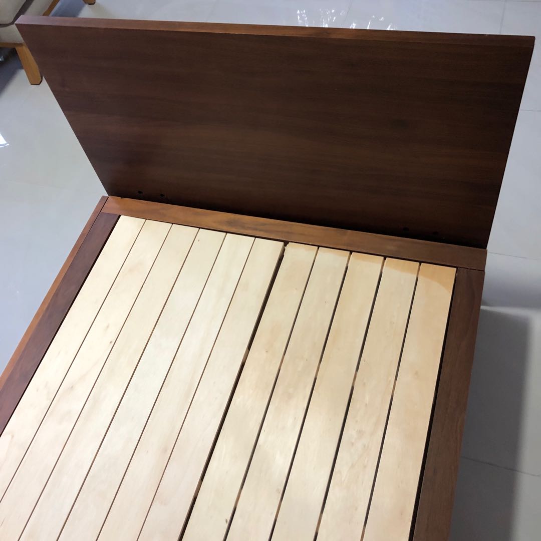 Muji Super Single Bed Frame w Storage , Furniture & Home Living ...