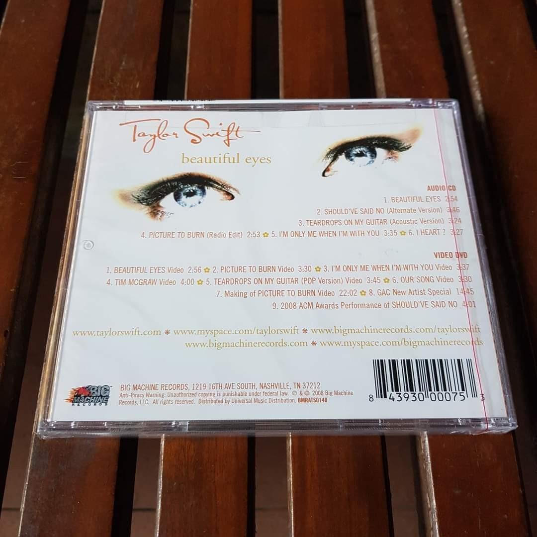 TAYLOR SWIFT BEAUTIFUL EYES CD + DVD, Hobbies & Toys, Music & Media ...