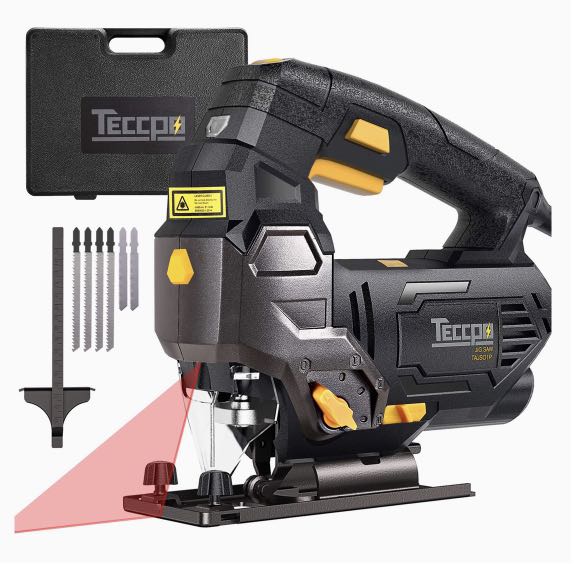 TECCPO Jigsaw, 6.5 Amp 3000 SPM Jigsaw Tool with Laser, Variable Speed ...