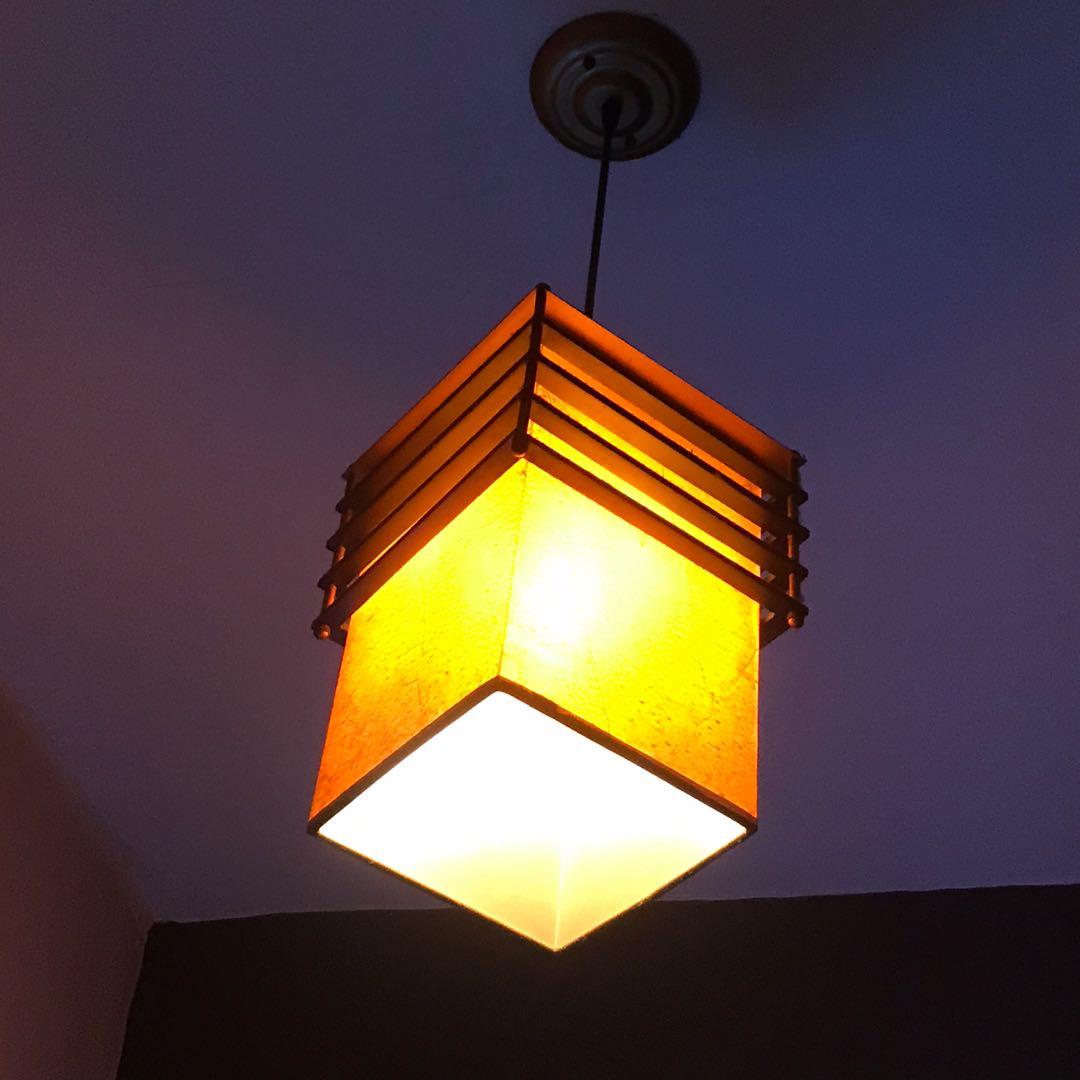 Vintage lamb skin ceiling light, Furniture & Home Living, Home Decor ...