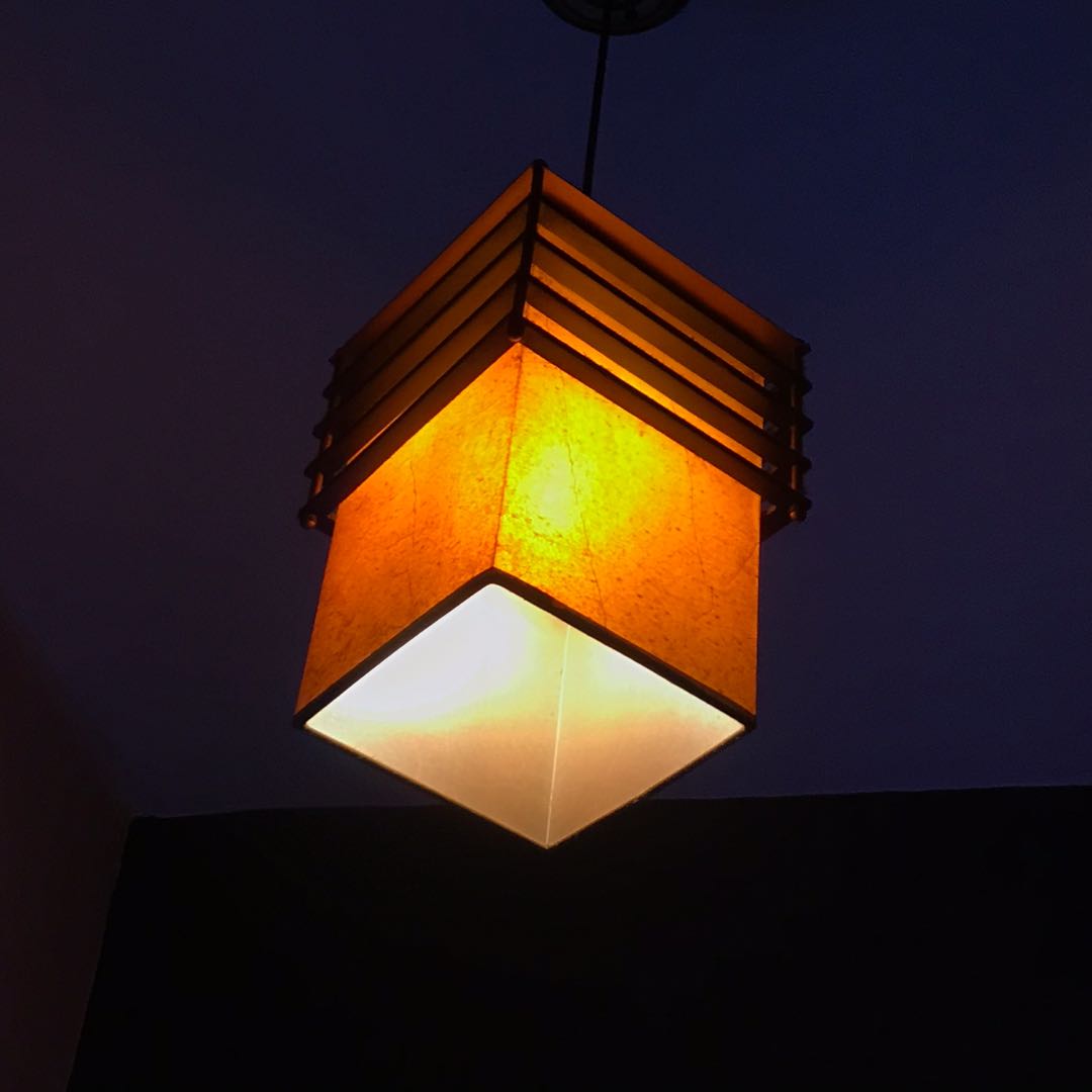 Vintage lamb skin ceiling light, Furniture & Home Living, Home Decor ...