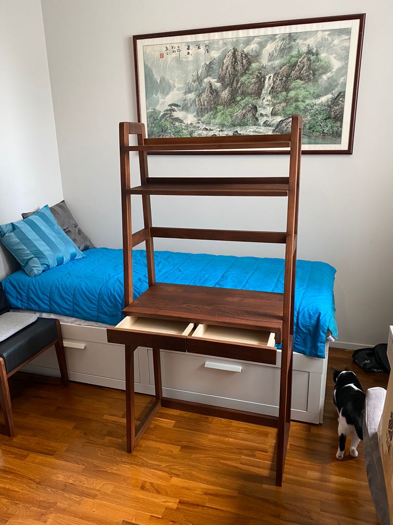 Book case / study table, Furniture, Shelves & Drawers on Carousell