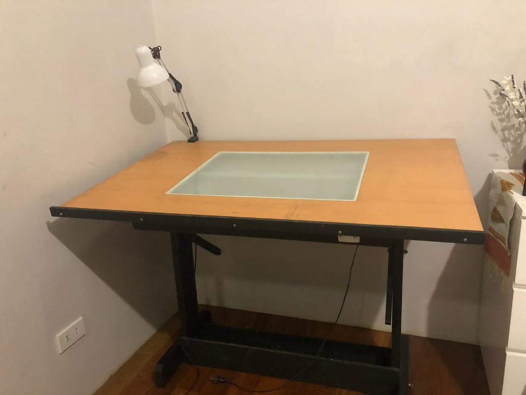 Drafting Table with Light, Furniture & Home Living, Furniture, Tables ...