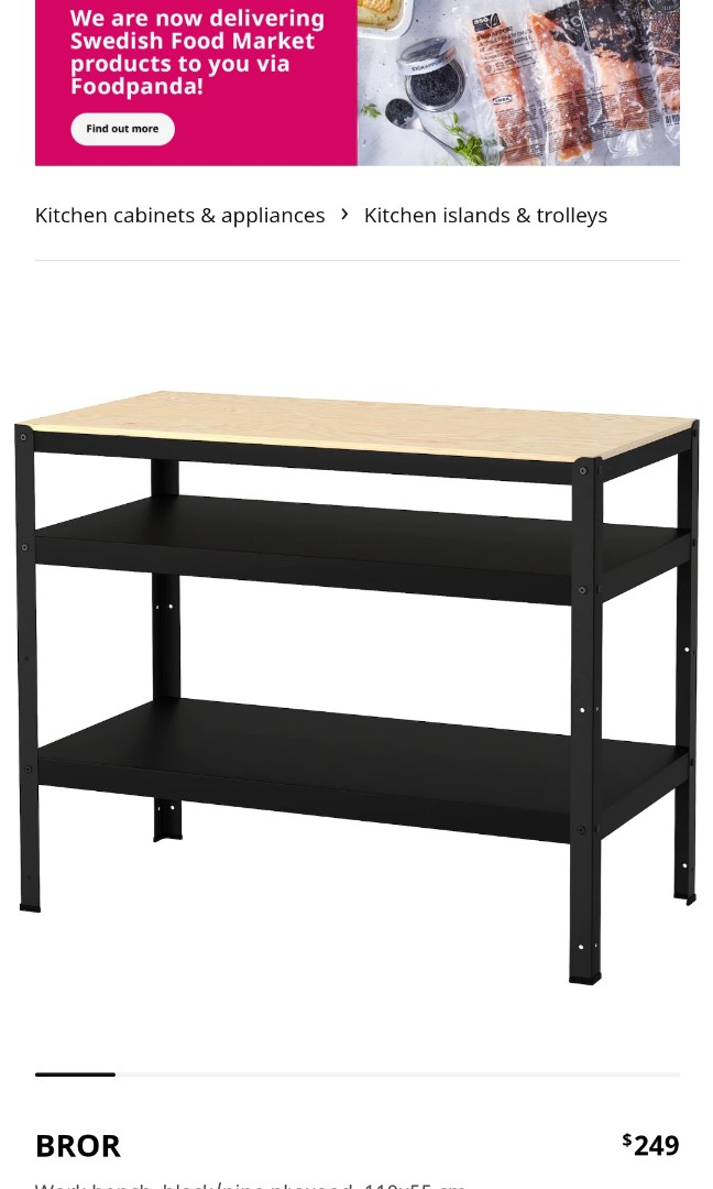 Ikea Bror kitchen island, Furniture & Home Living, Bathroom & Kitchen ...