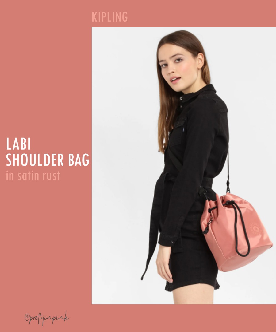 Labi Shoulder Bucket Bag in Satin Rust, Women's Fashion, Bags & Wallets ...