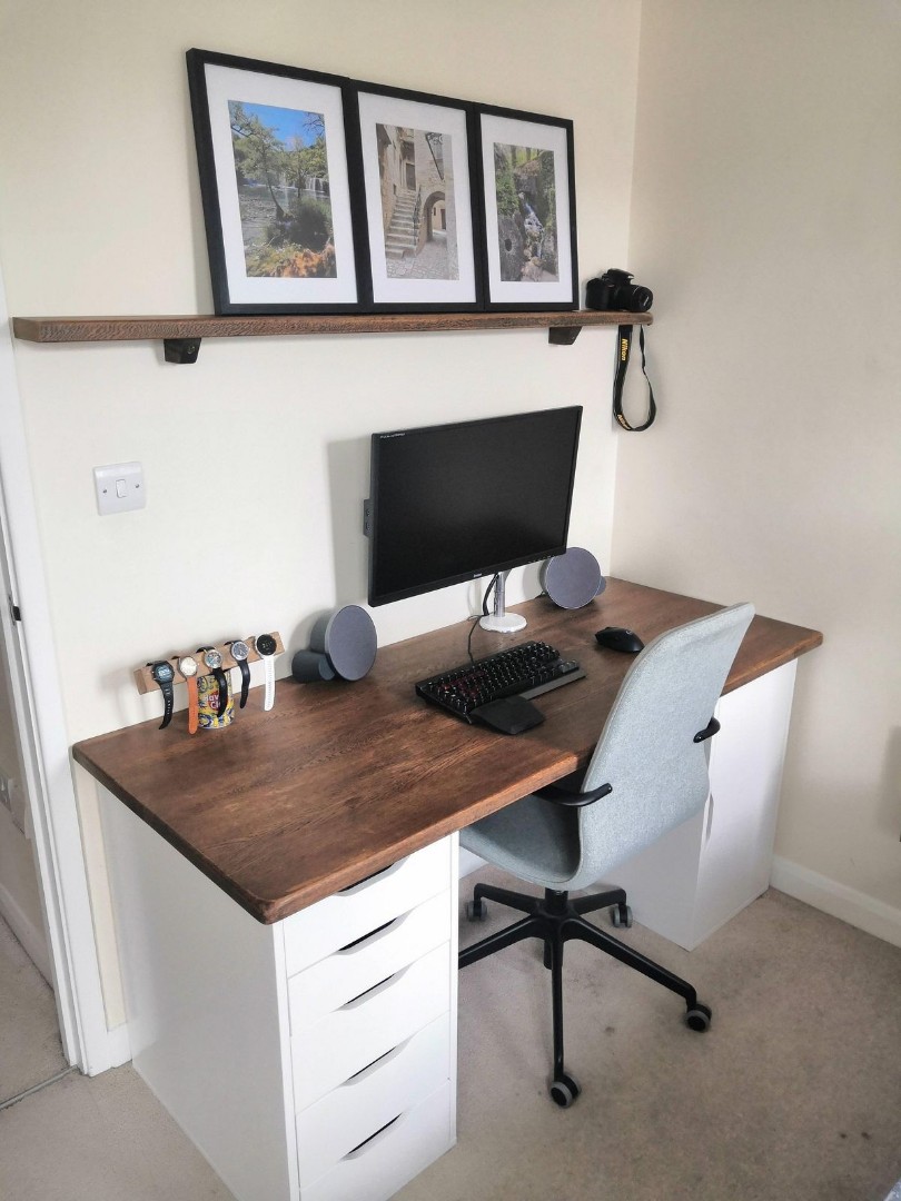 Mahogany table and alex drawers, computer desk, computer table ...