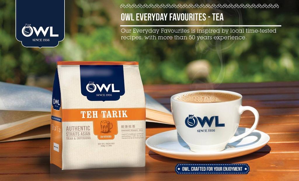 OWL TEH TARIK HALAL INSTANT FOAMY TEA MILK TEA 17gX20Sticks, Food ...