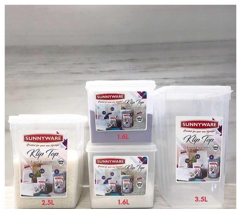 Sunnyware Kliptop Container Plastic Canister, Furniture & Home Living ...