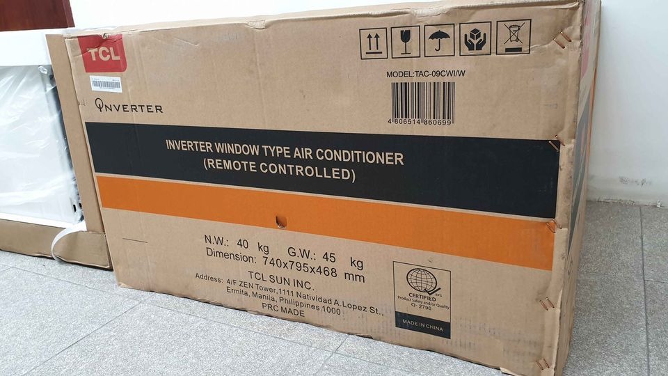 TCL 1HP Window Type Inverter Aircon TAC-09CWI/W, TV & Home Appliances ...