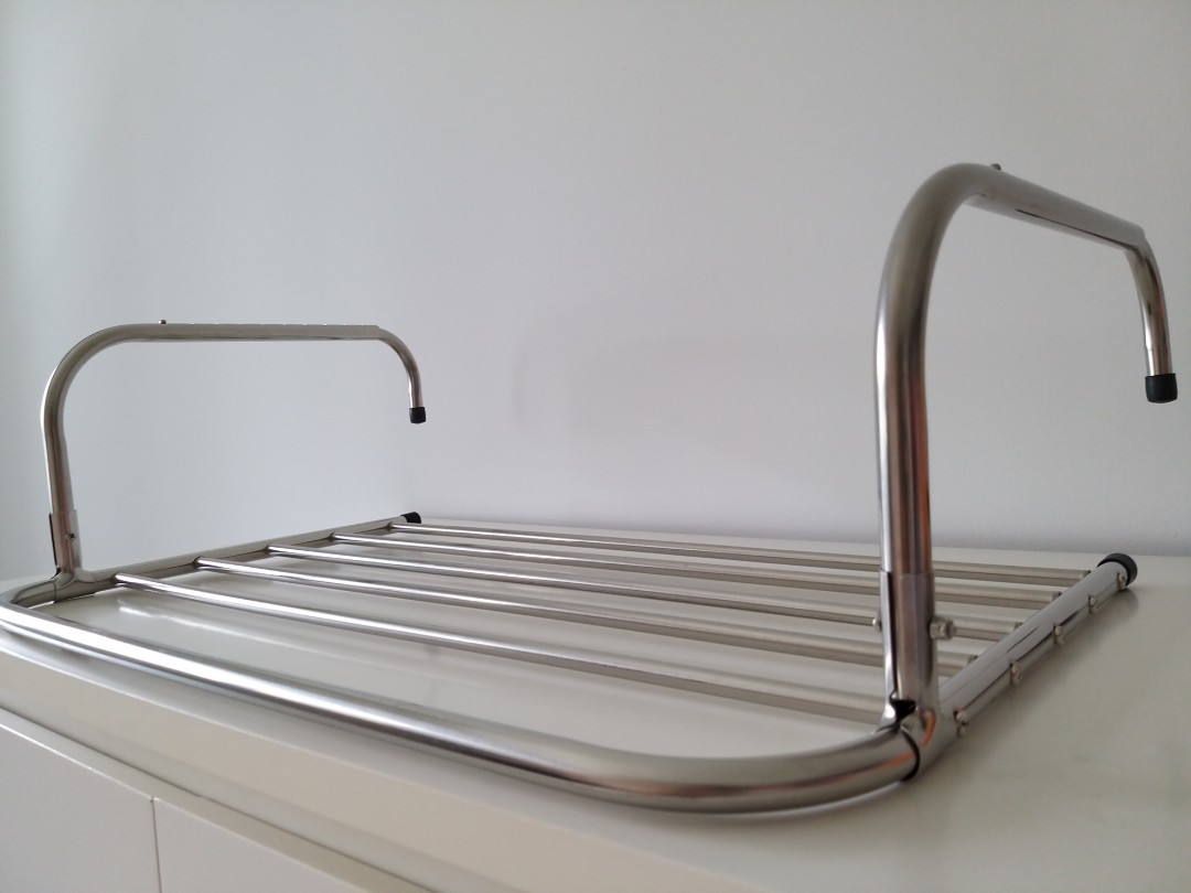 Heavy Duty balcony or window clothes drying rack - adjustable hinges ...