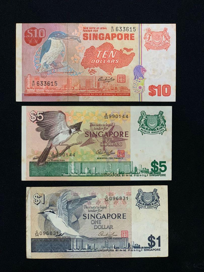 Bird Series Singapore Dollar Notes $1 $5 $10 $20 $50, Hobbies & Toys ...