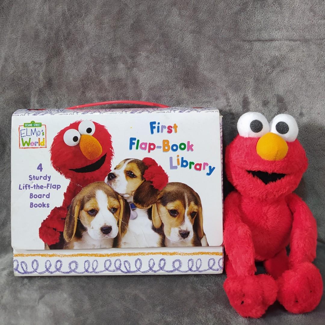 Elmos World First Flap Book Library + Elmo Stuffstoy, Hobbies & Toys ...