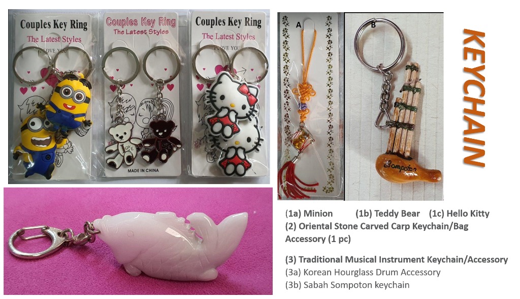 Keychains (Teddy Bear/Minion/Teddy Bear/Janggu/Carp/Sompoton) , Hobbies ...