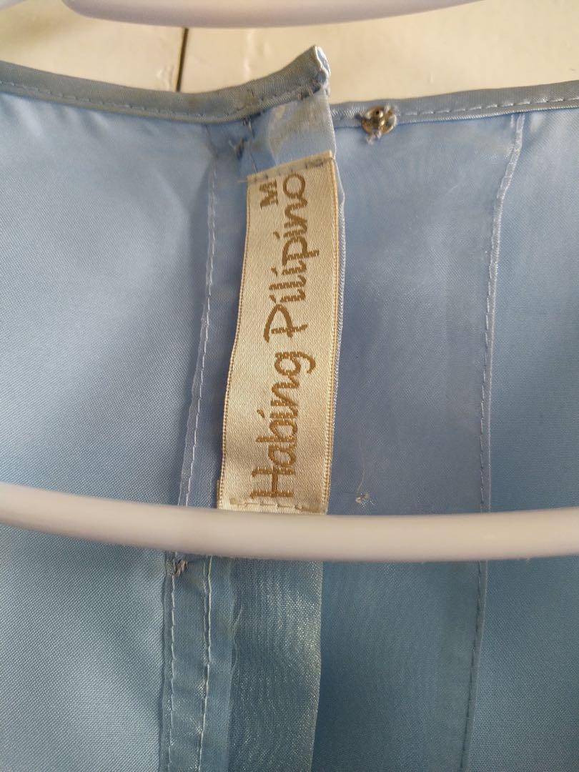 Light Blue Filipiniana Top, Women's Fashion, Dresses & Sets ...