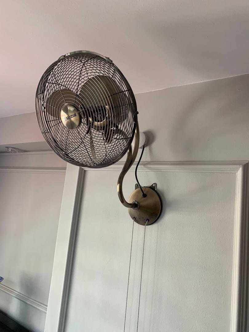Mistral 12 inch classic retro bronze wall fan, Furniture & Home Living ...