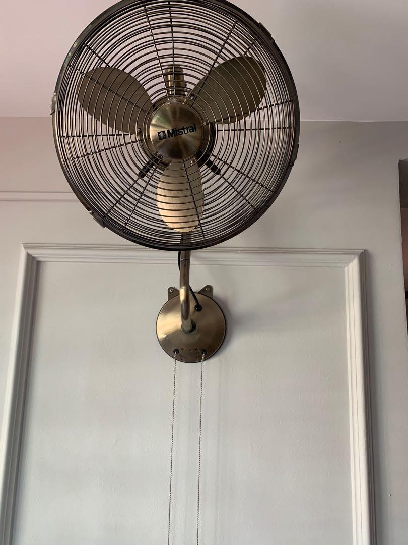 Mistral 12 inch classic retro bronze wall fan, Furniture & Home Living ...