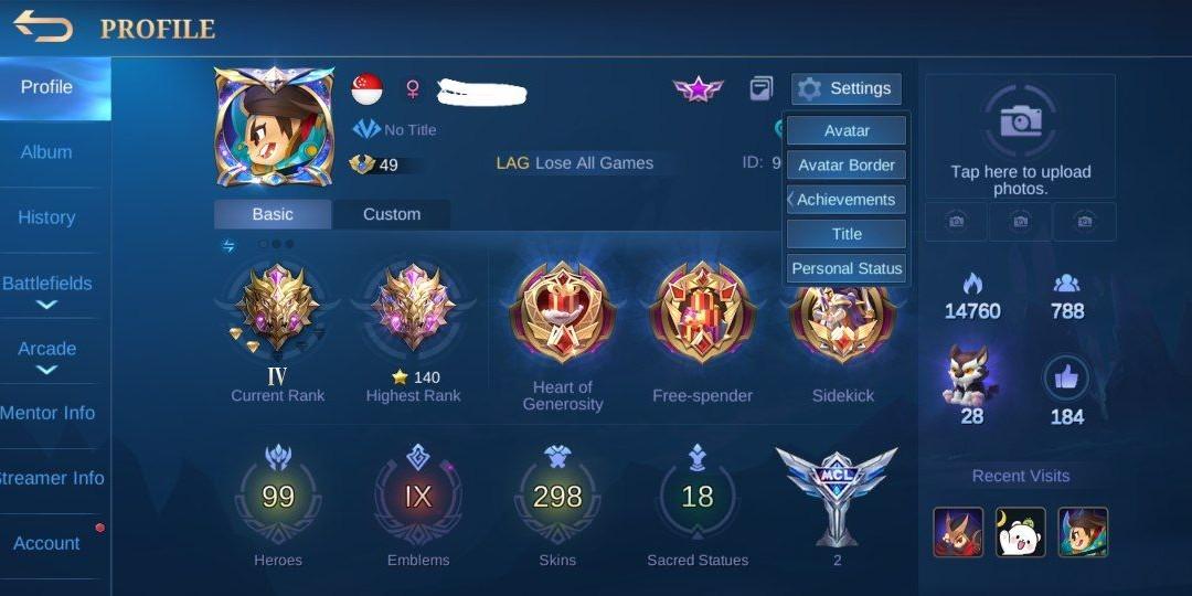 Mobile Legends Account [VIP], Video Gaming, Gaming Accessories, Game ...