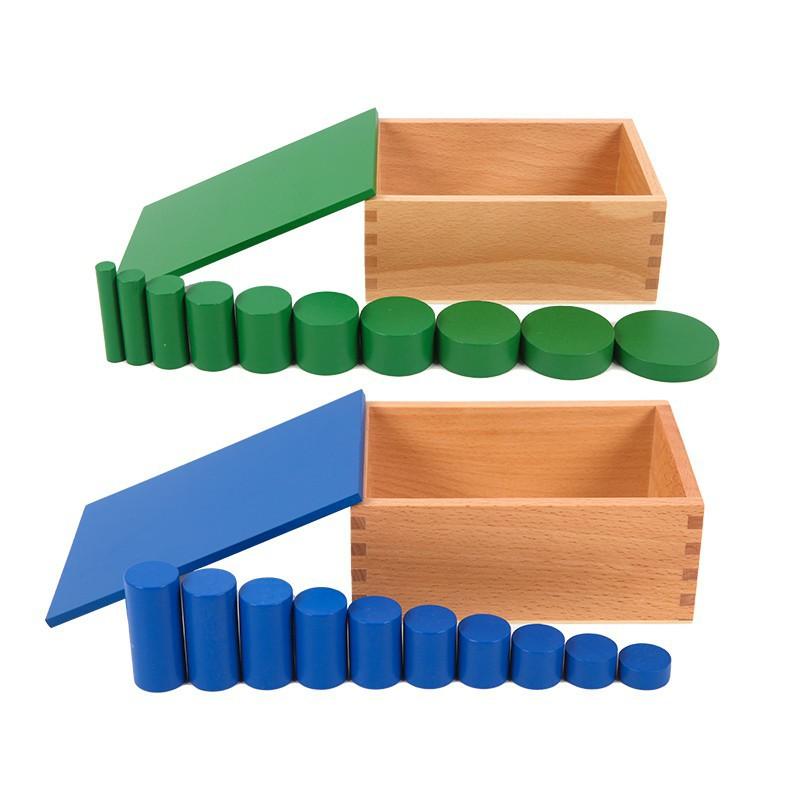 Montessori Sensorial Material Knobless Cylinders Kids Wooden Toy ...